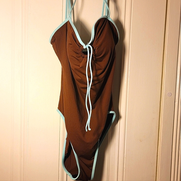 Anne Cole | Swim | Anne Cole One Piece Brown Blue Keyhole Sz2 ...
